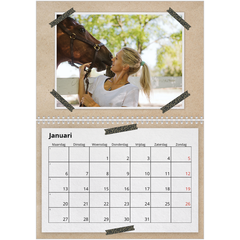 Foto's met plakband | Jaarkalender A4-double